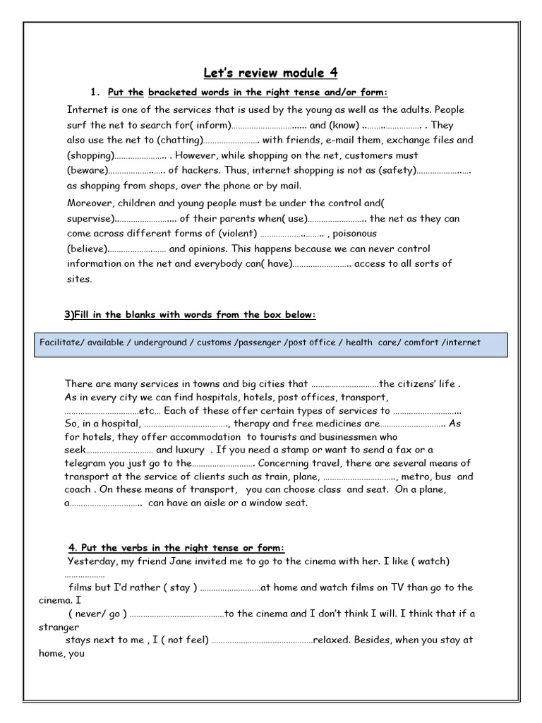 9th Review Module 4 | PDF | Car | Tourism