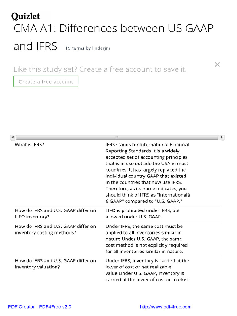Difference between GAAP and IFRS | PDF