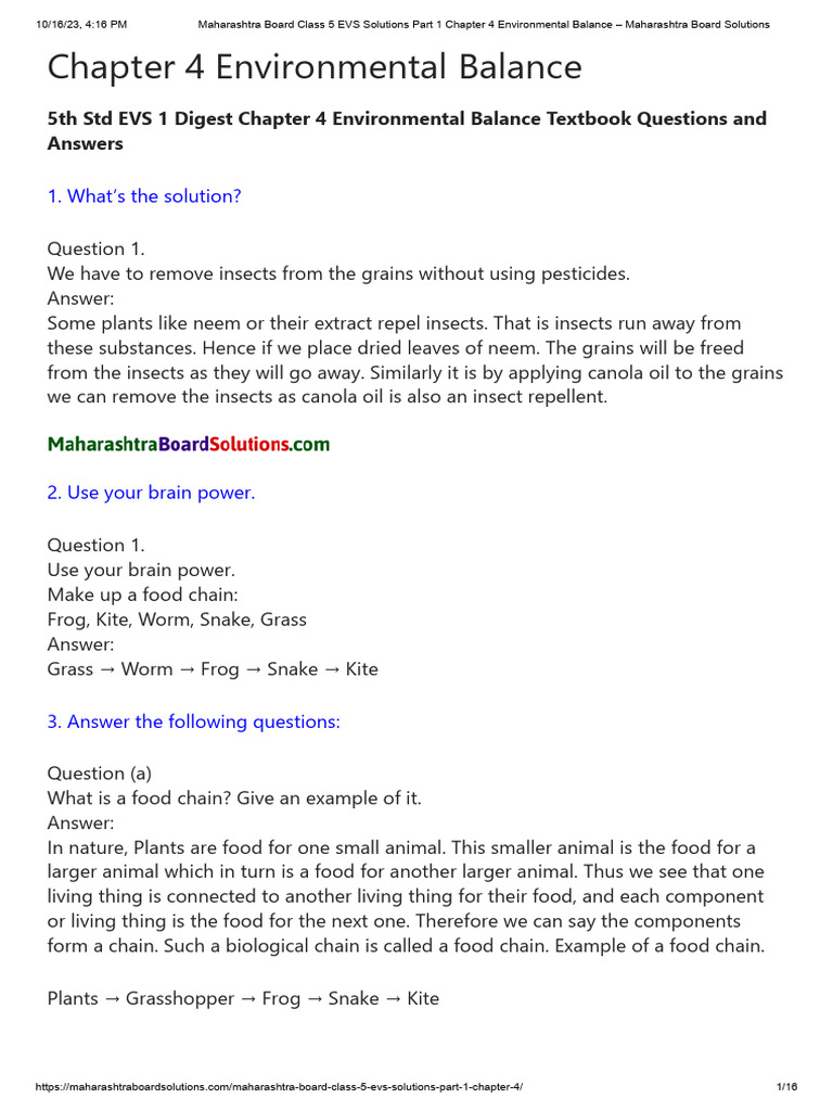 Chapter 4 Environmental Balance - Maharashtra Board Solutions | PDF ...