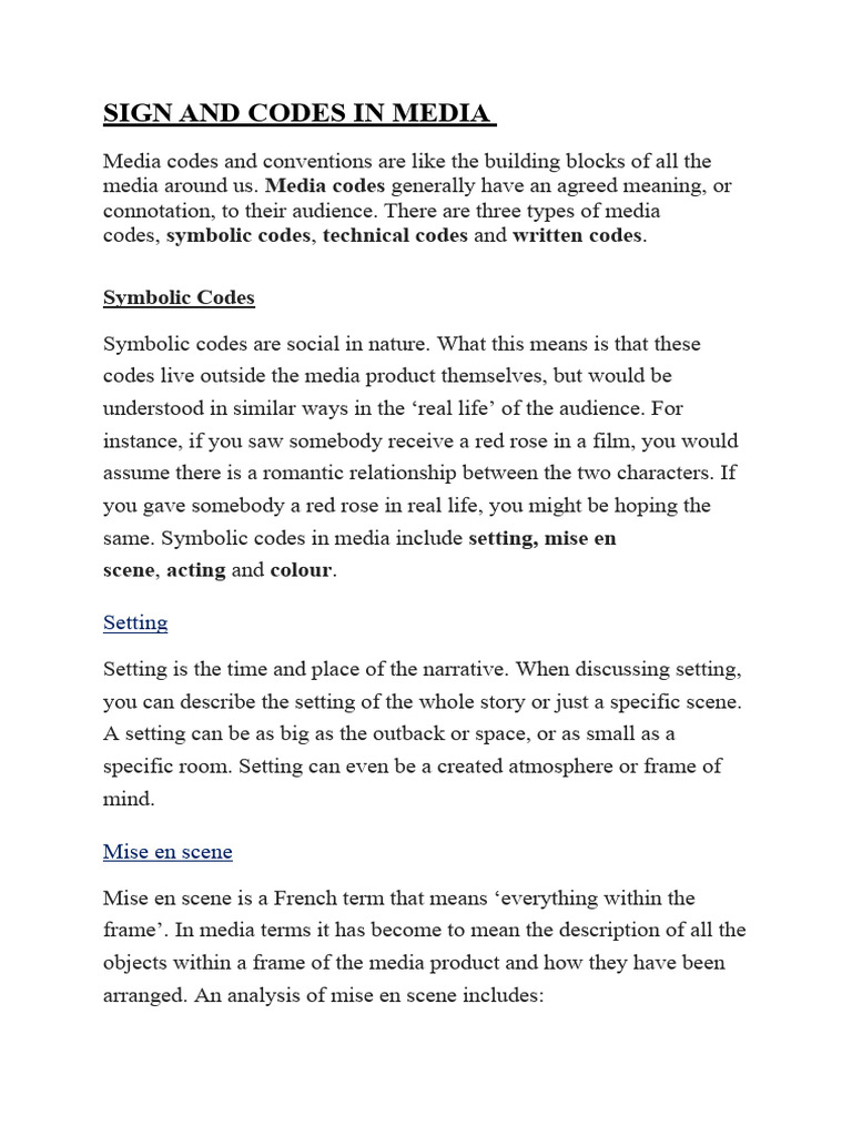 Media Codes & Conventions Guide | PDF | Cinematography | Genre