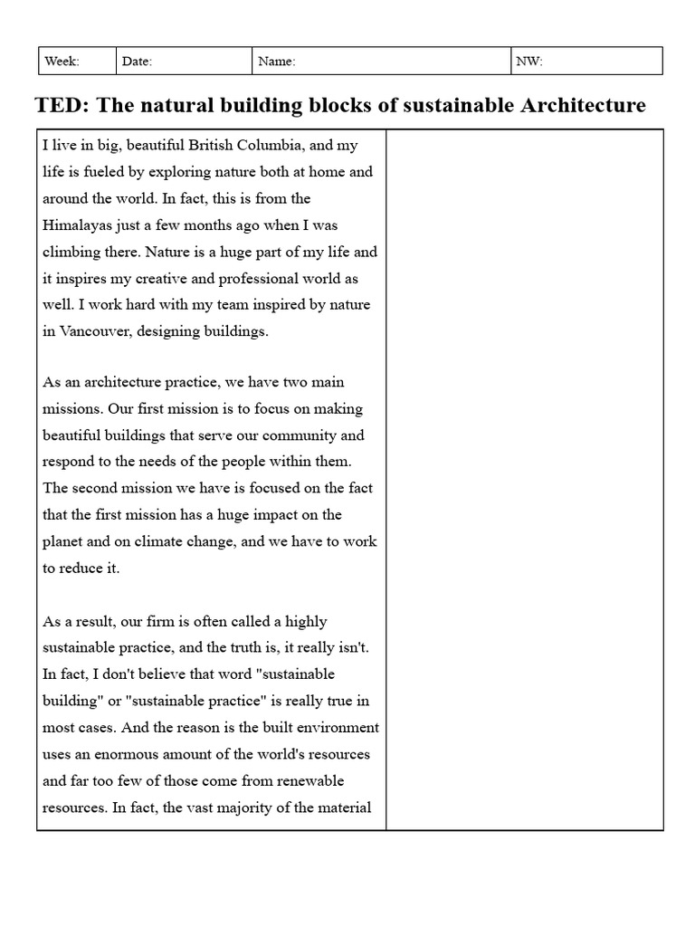 Ted 2 | PDF | Sustainability | Nature