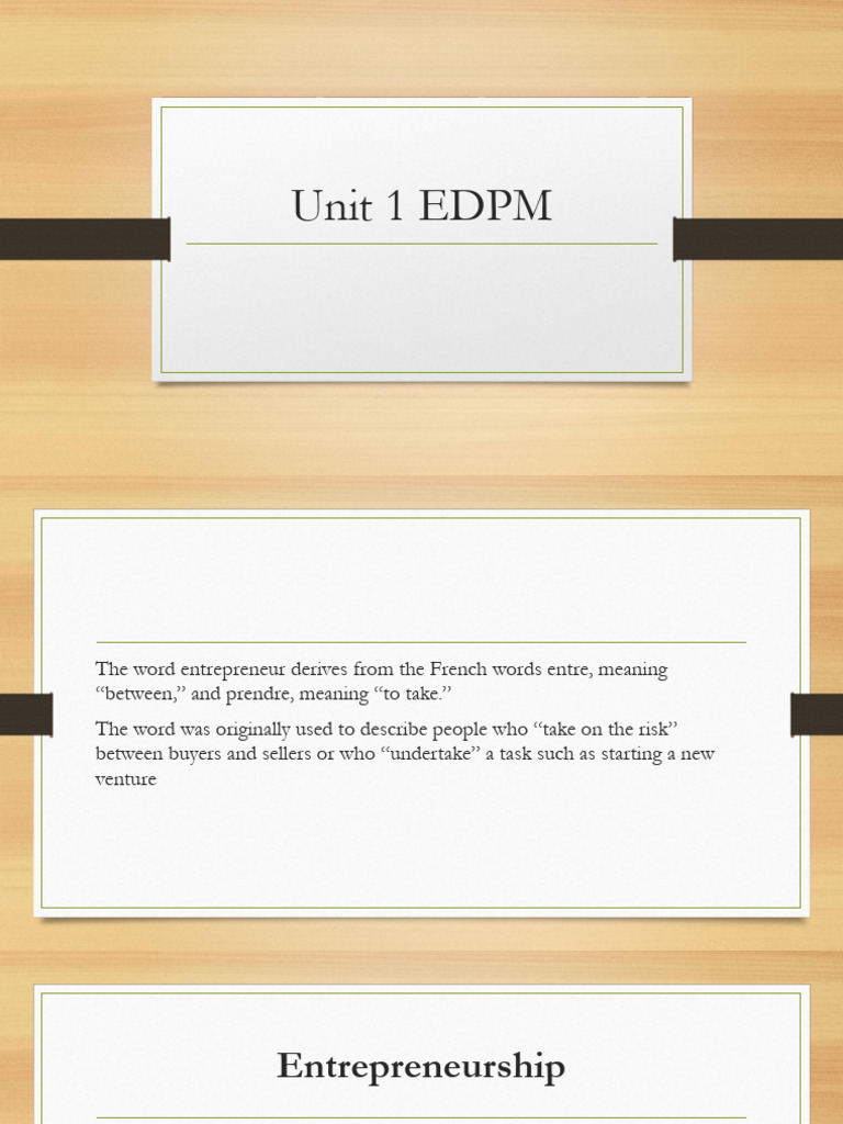 EDPM Unit 1 | PDF | Entrepreneurship | Innovation