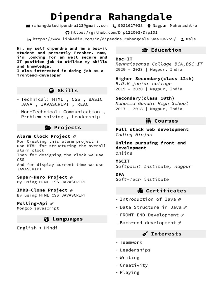 Dipendra Original Resume | PDF