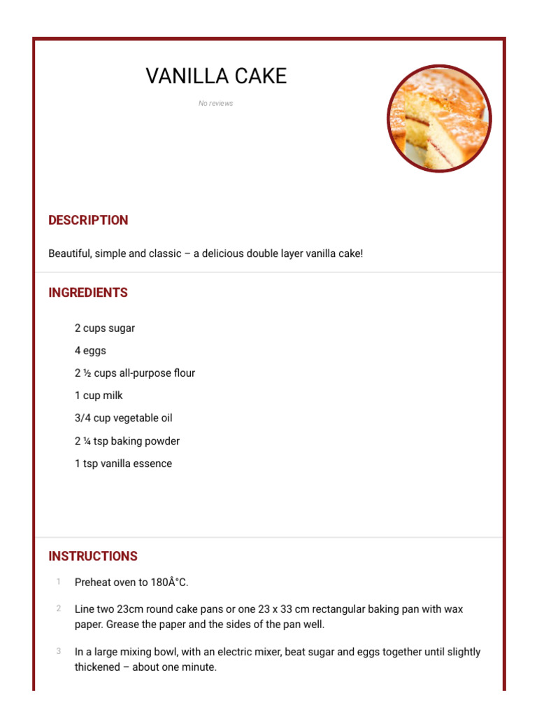 Classic Vanilla Cake Victoria Sponge Cake Easy and Flop Proof | PDF