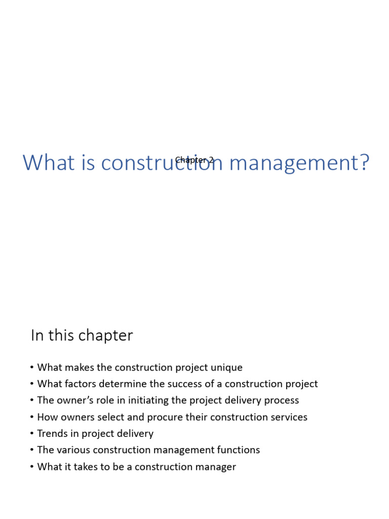 Lect. 2. Construction Management | PDF | Construction Management ...