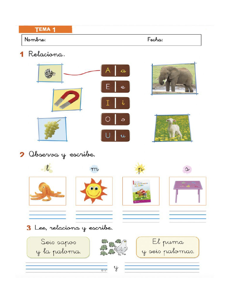 Ev Lengua Tema 1 | PDF