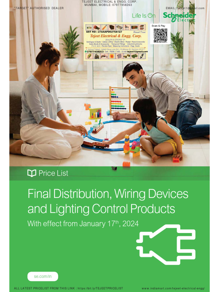 SCHNEIDER - MCB, DB, PLUGS, FD WD & LIGHTING CONTROL PRICE LIST Wef - 17-01-2024 (NEW) | PDF ...