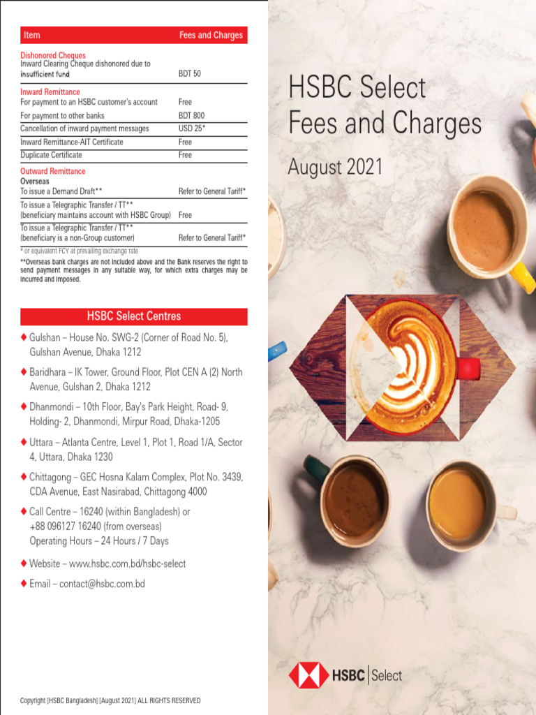 HSBC Select Fees & Charges | PDF | Automated Teller Machine | Debit Card