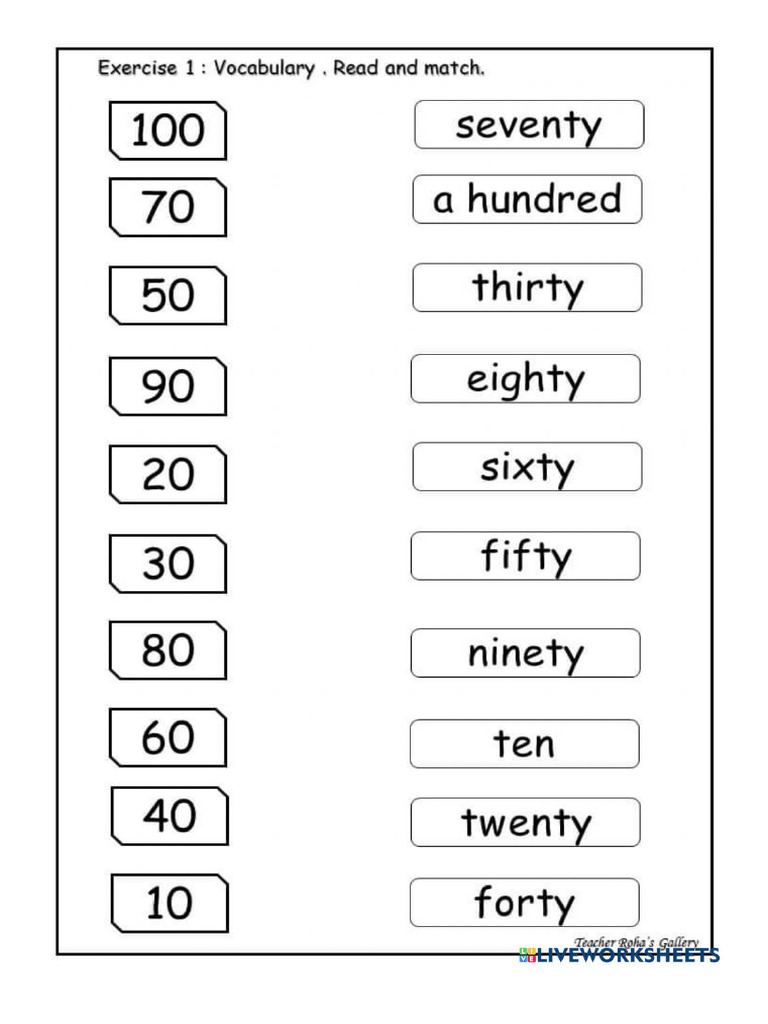 Numbers 20-100 | PDF