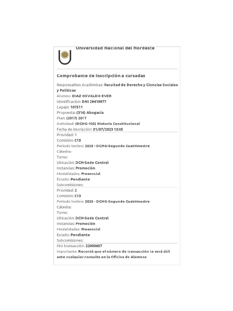 Generar Comprobante | PDF