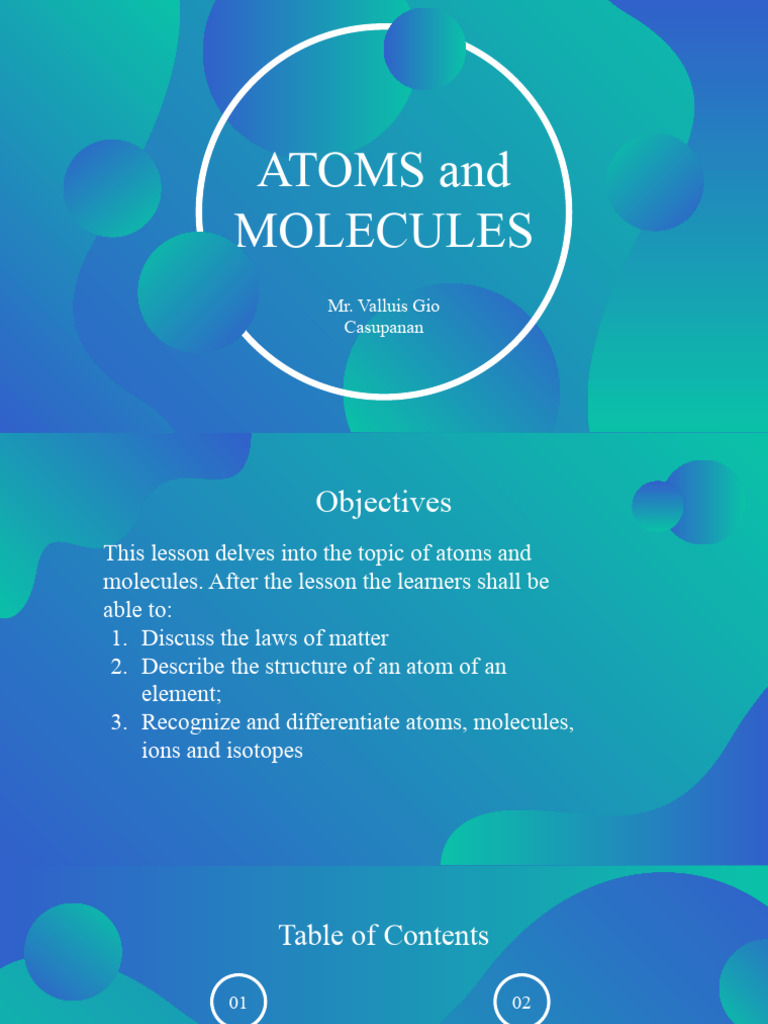 3 Atoms and Molecules | PDF | Atoms | Ion