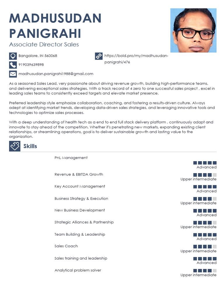 Madhusudhan Panigrahi Sales Practo Pdf Sales Marketing