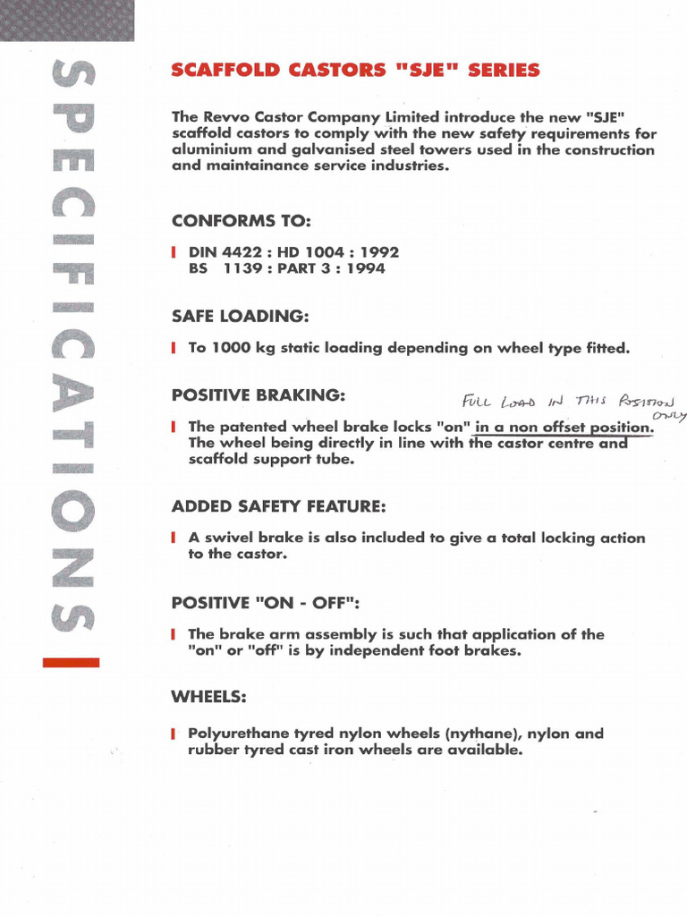 Castor Wheel SJE | PDF