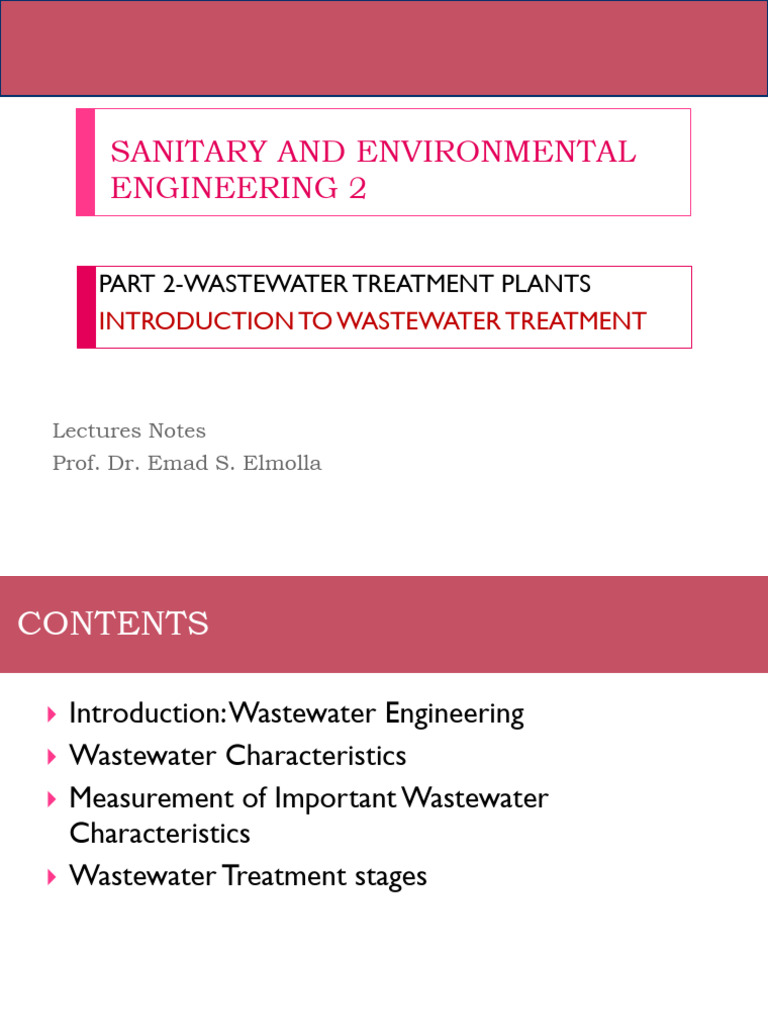 01-Introdcution To Wastewater Characteristics | PDF | Chemistry ...