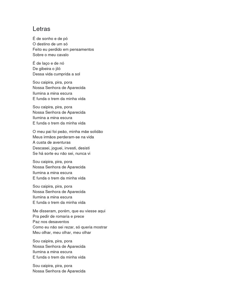 Letras romaria | PDF