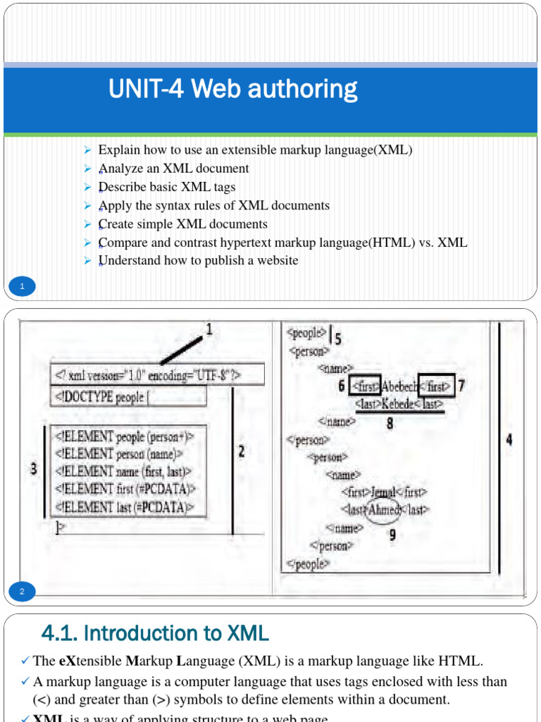UNIT-4 Web Authoring | PDF | Xml | Html Element