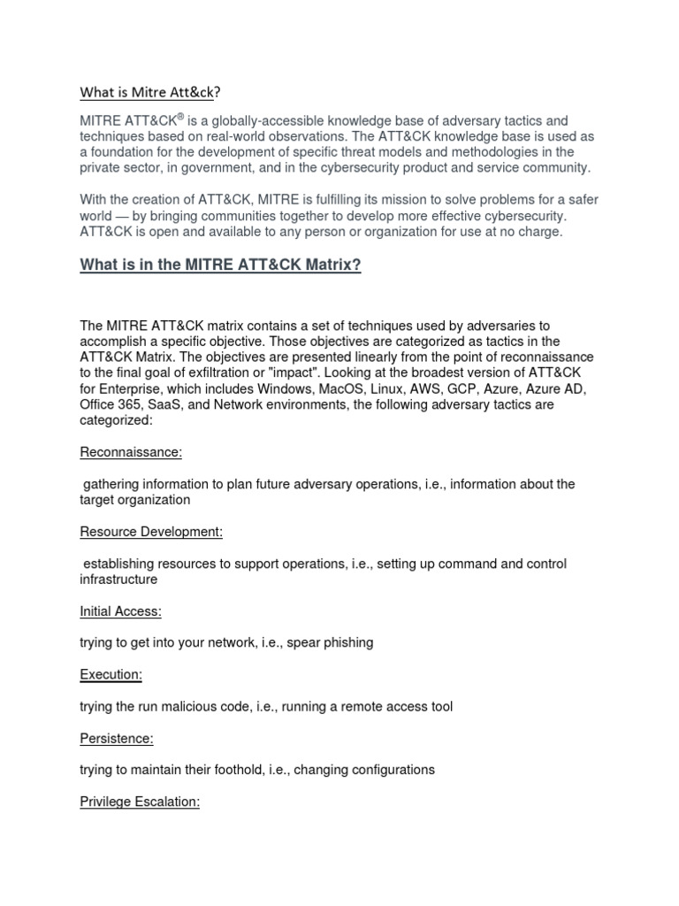 Mitre Attack | Download Free PDF | Computer Security | Security