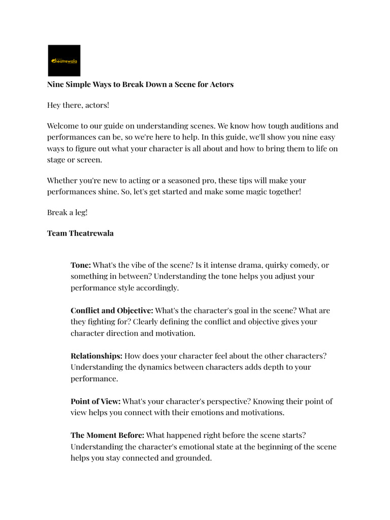 Scene Breakdown | PDF | Motivation | Motivational