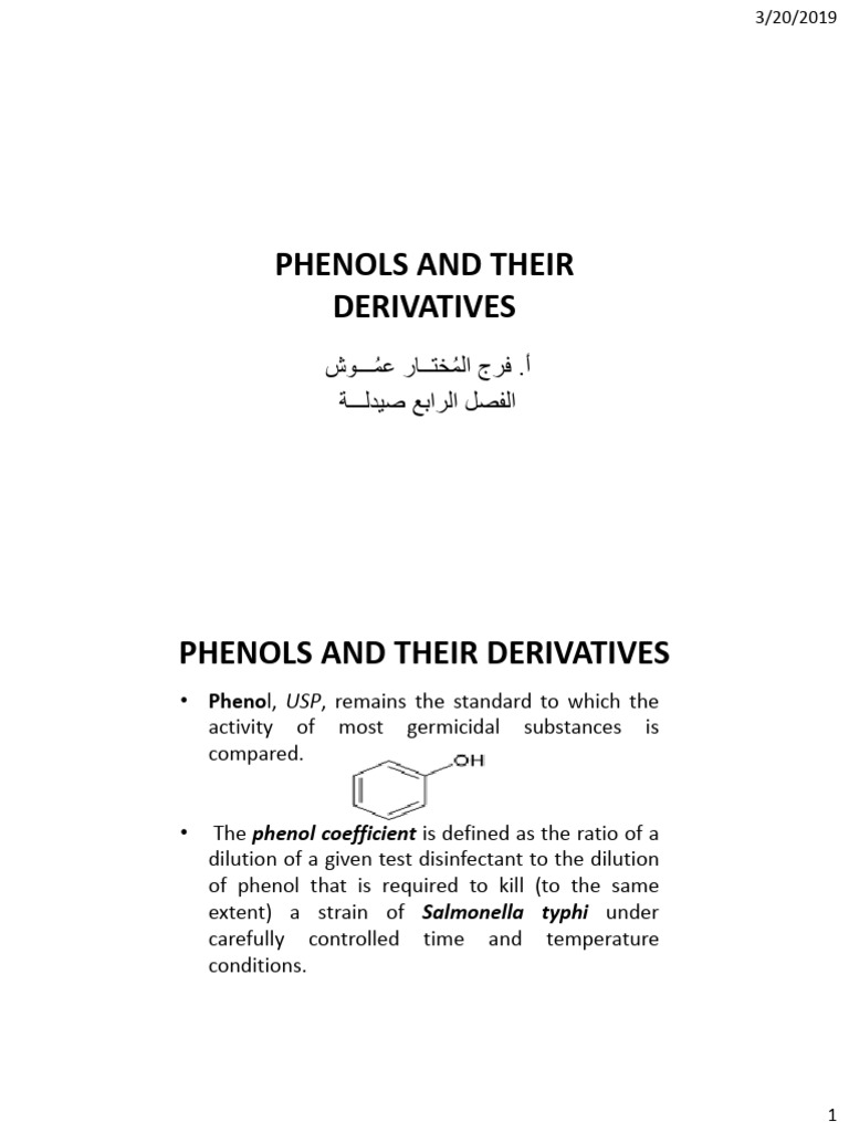 Medicinal Chemistry - Phenols | PDF | Disinfectant | Solubility
