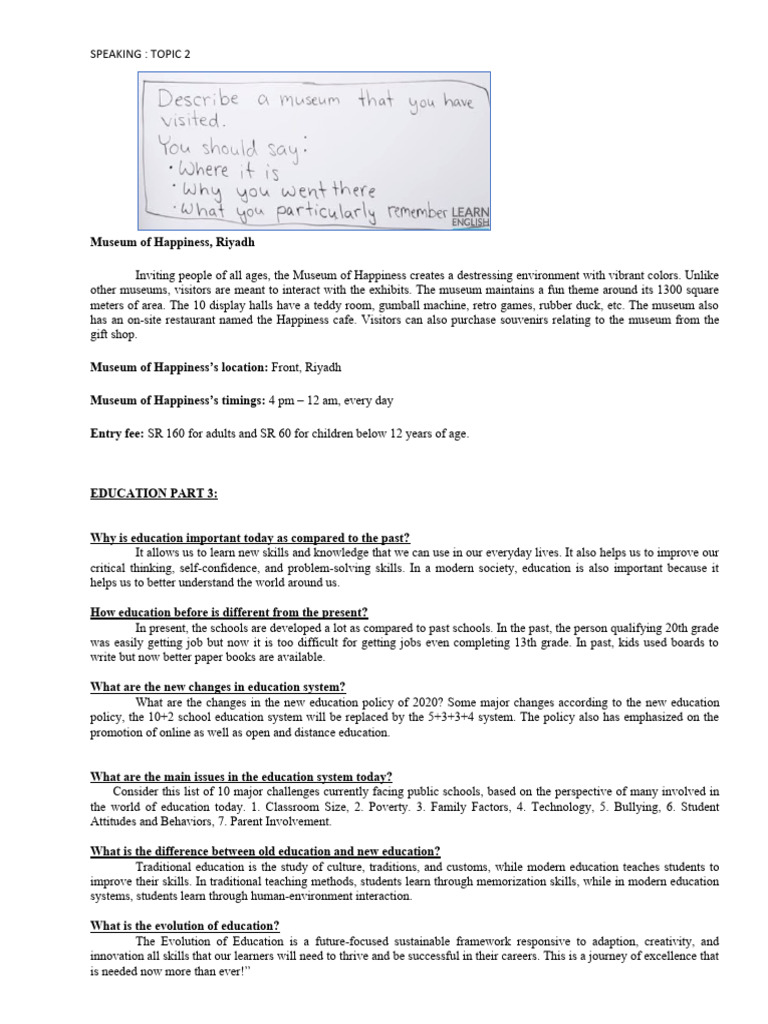 Speaking - Museum N Education | PDF | Learning | Behavior Modification