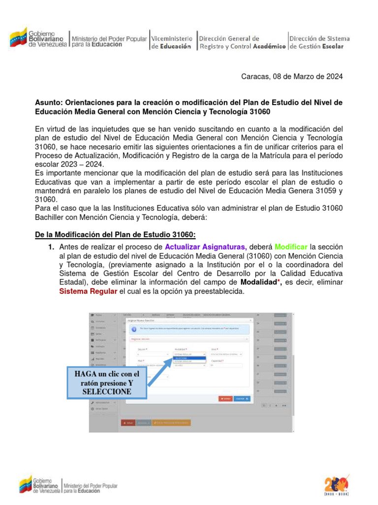 Orientaciones para El Plan de Estudio Con Mención Ciencia y Tecnología 31060 | Descargar gratis ...
