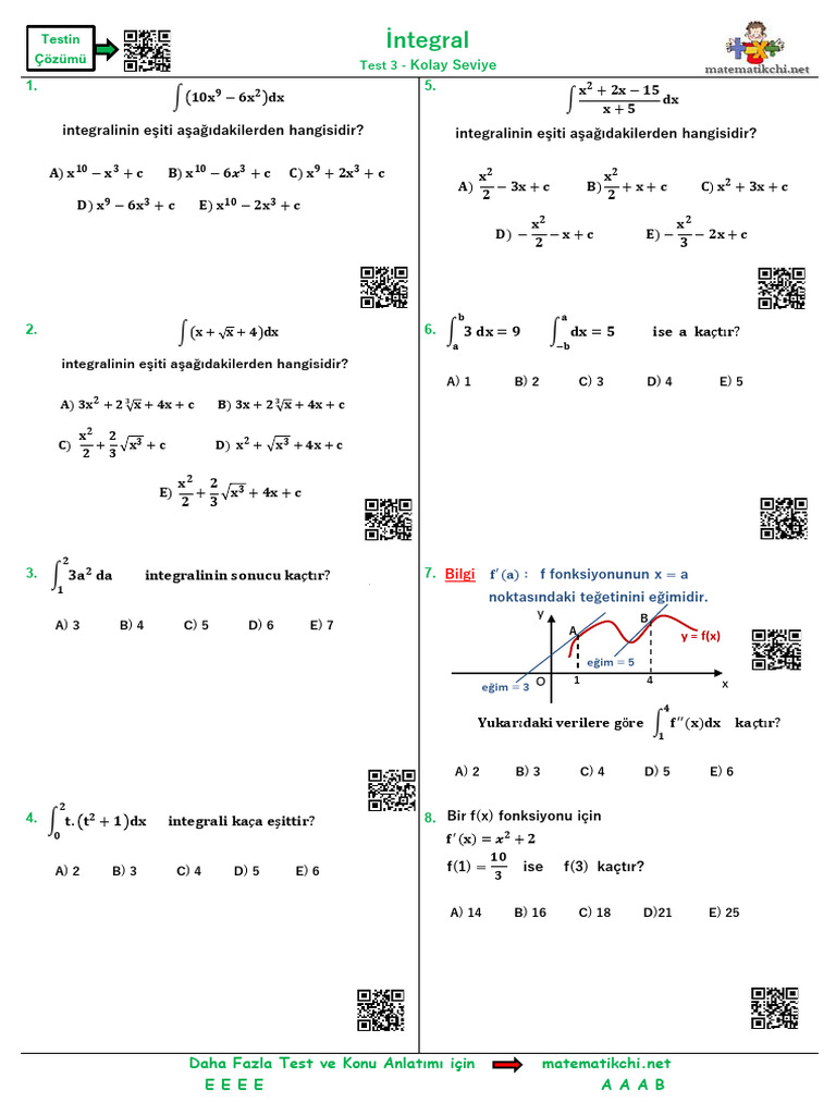 İntegral Test 3 K | PDF