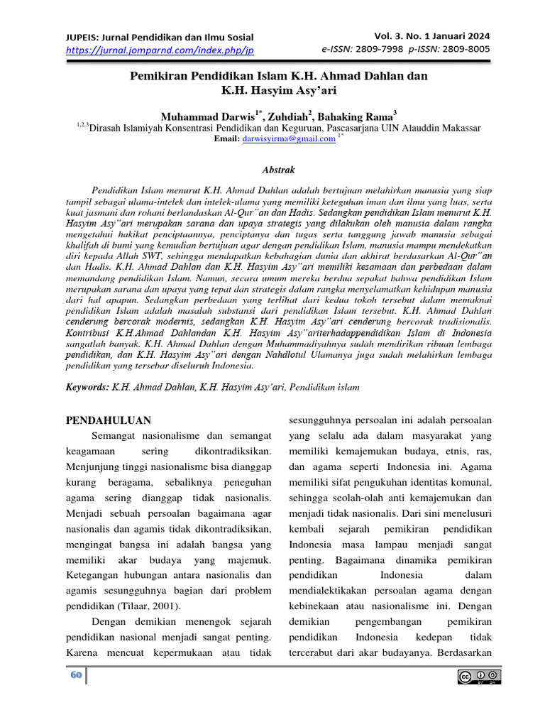 Pemikiran Pendidikan Islam KH Ahmad Dahlan Dan KH | PDF