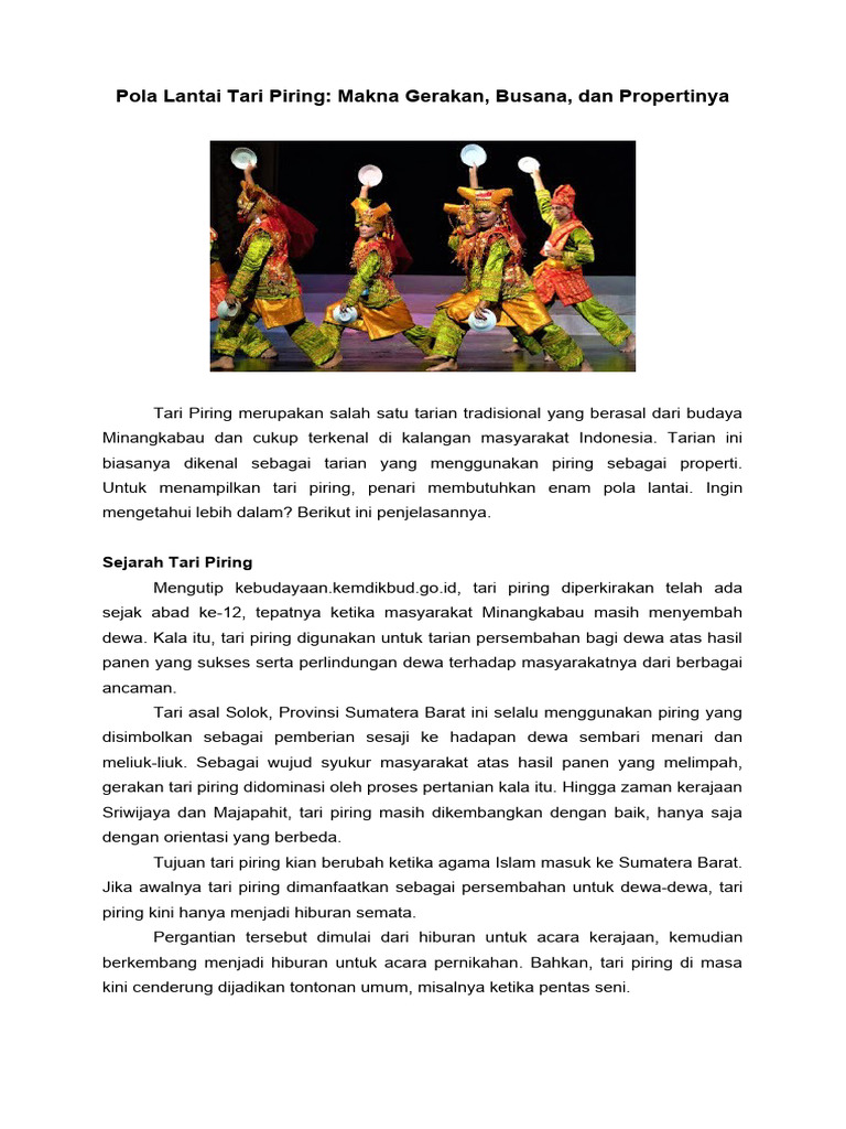 Pola Lantai Tari Piring | PDF