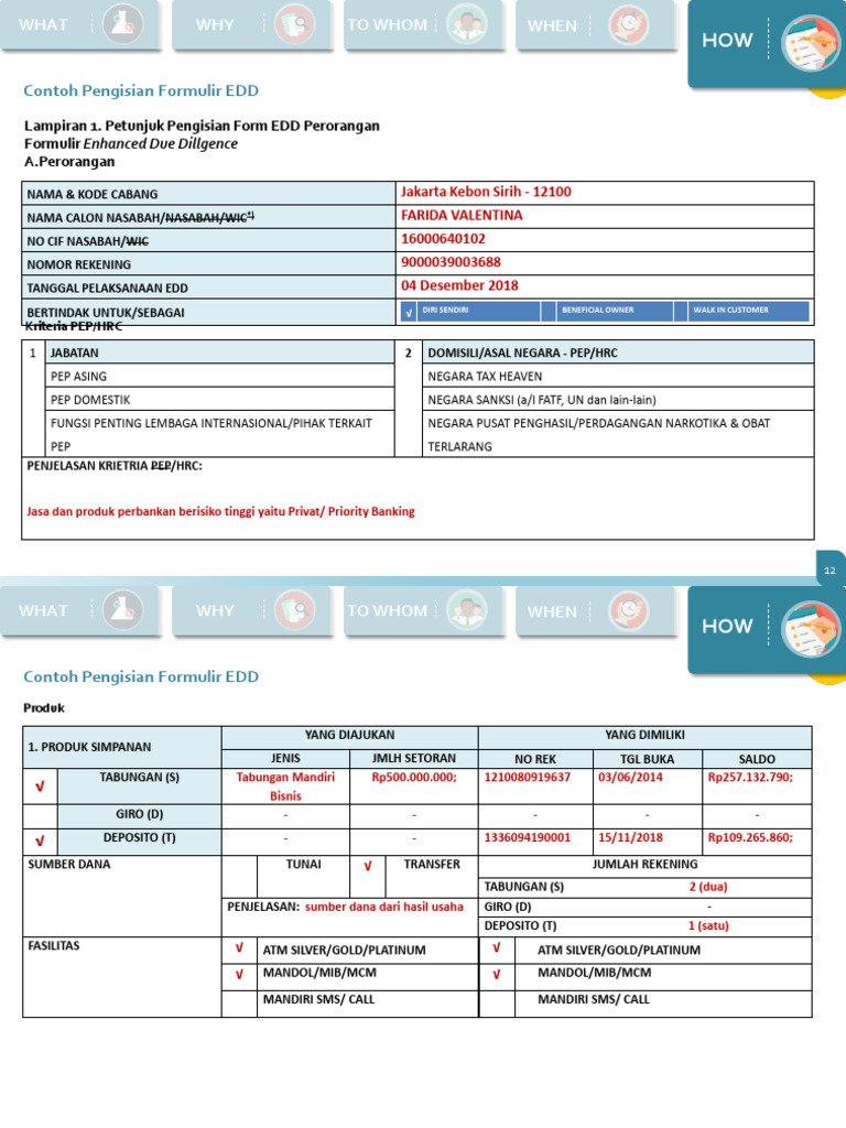 Contoh Pengisian Formulir EDD PDF | PDF