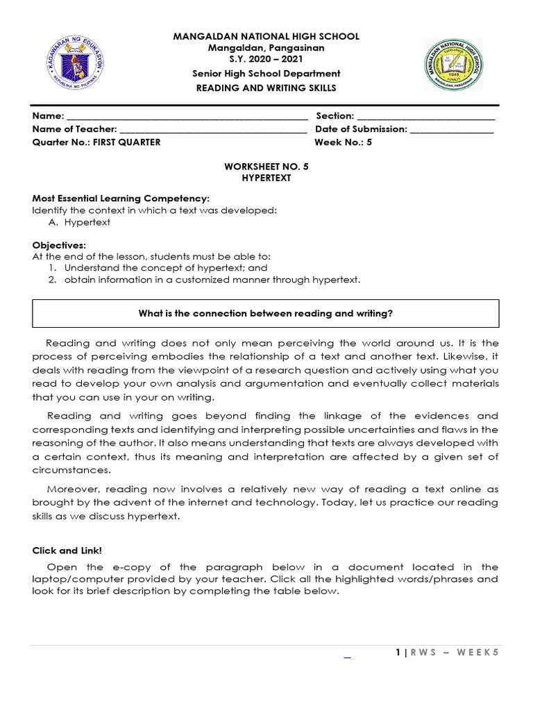 RWS Week5 Hypertext | PDF | Hypertext | World Wide Web