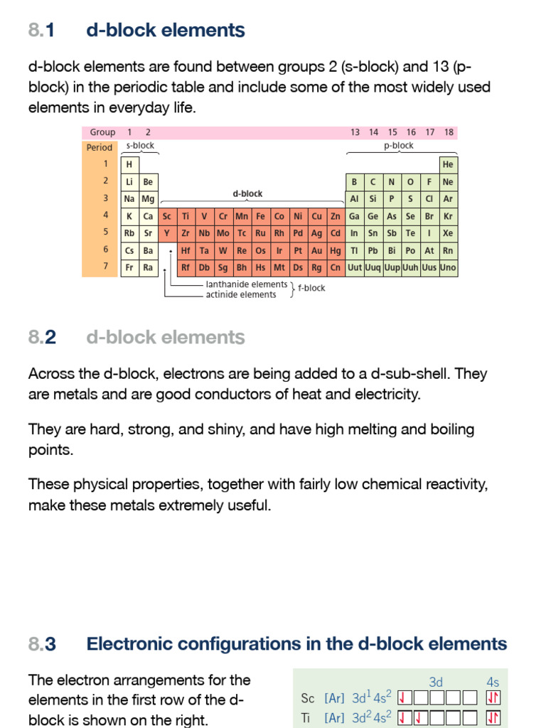 8 Transition Elements Notes 1 | Download Free PDF | Transition Metals ...