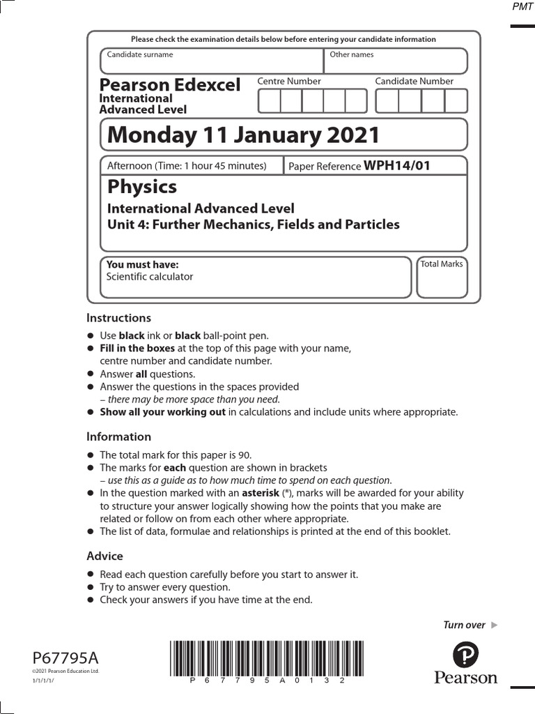 Physics IAL Unit 4 Exam Paper | PDF | Neutron | Nuclear Physics