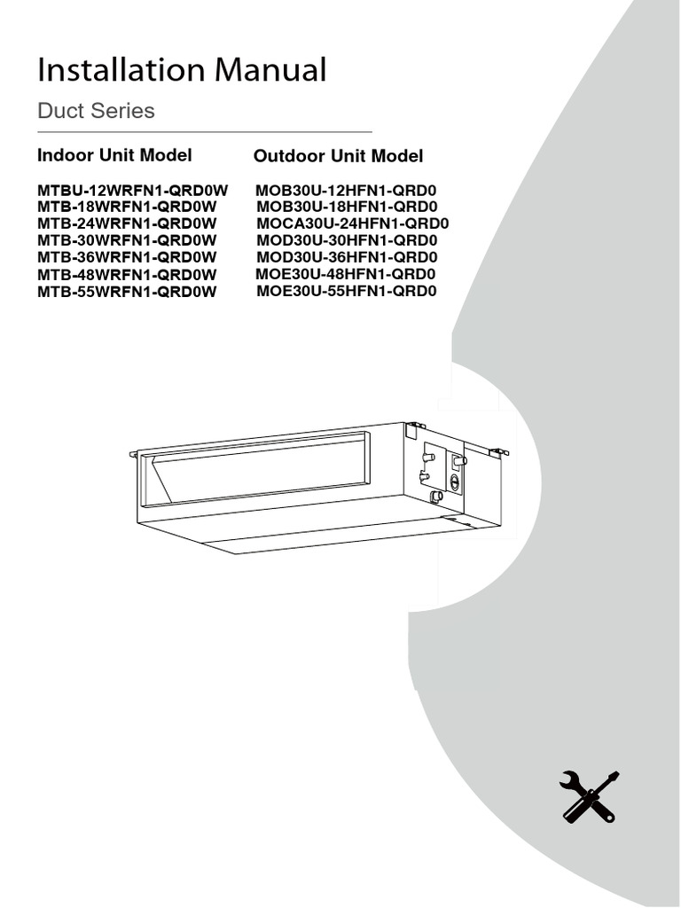 Duct Series Installation Manual Guide | PDF | Duct (Flow) | Pump