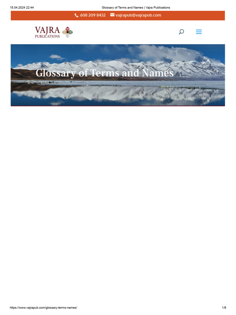 Glossary of Terms and Names - Vajra Publications | PDF | Mahamudra ...