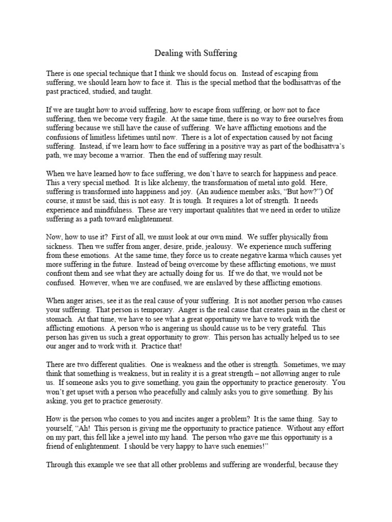 Dealing With Suffering | PDF | Suffering | Anger