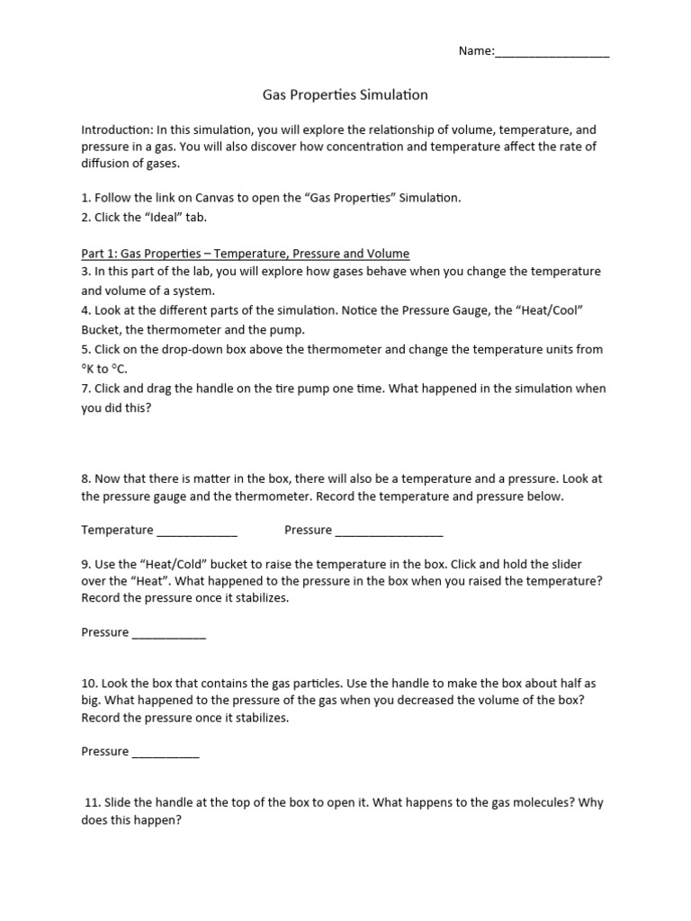 Gas Properties Simulation | PDF | Gases | Temperature