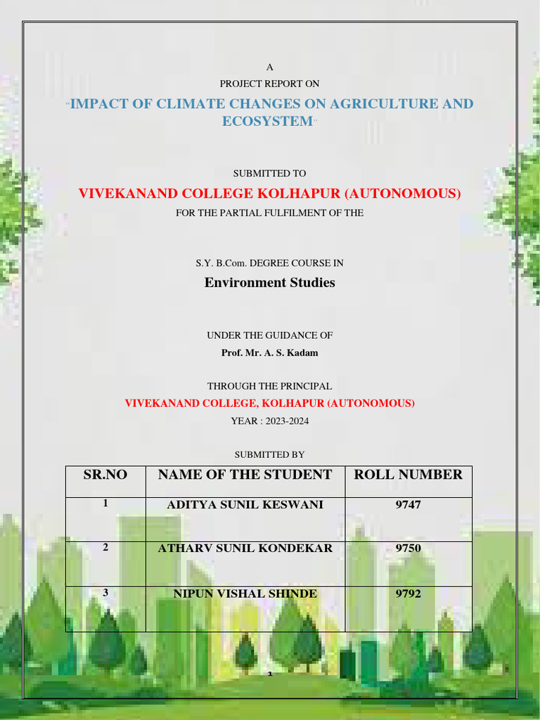 EVS Project PDF | PDF | Climate Change | Climate Change Mitigation