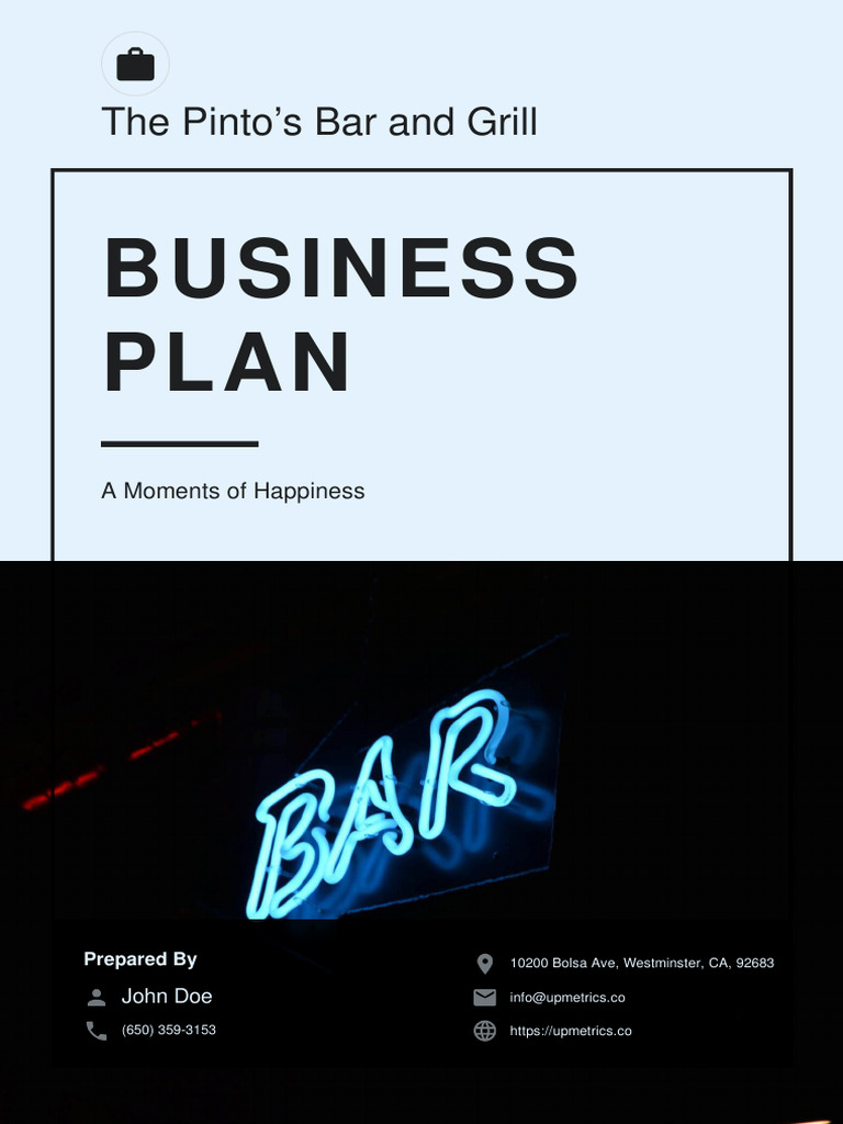 Bar Business Plan Example | PDF | Startup Company | Small Business ...