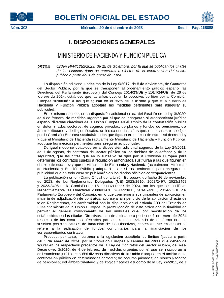 Boe A 2023 25764 | PDF | Unión Europea | Comisión Europea