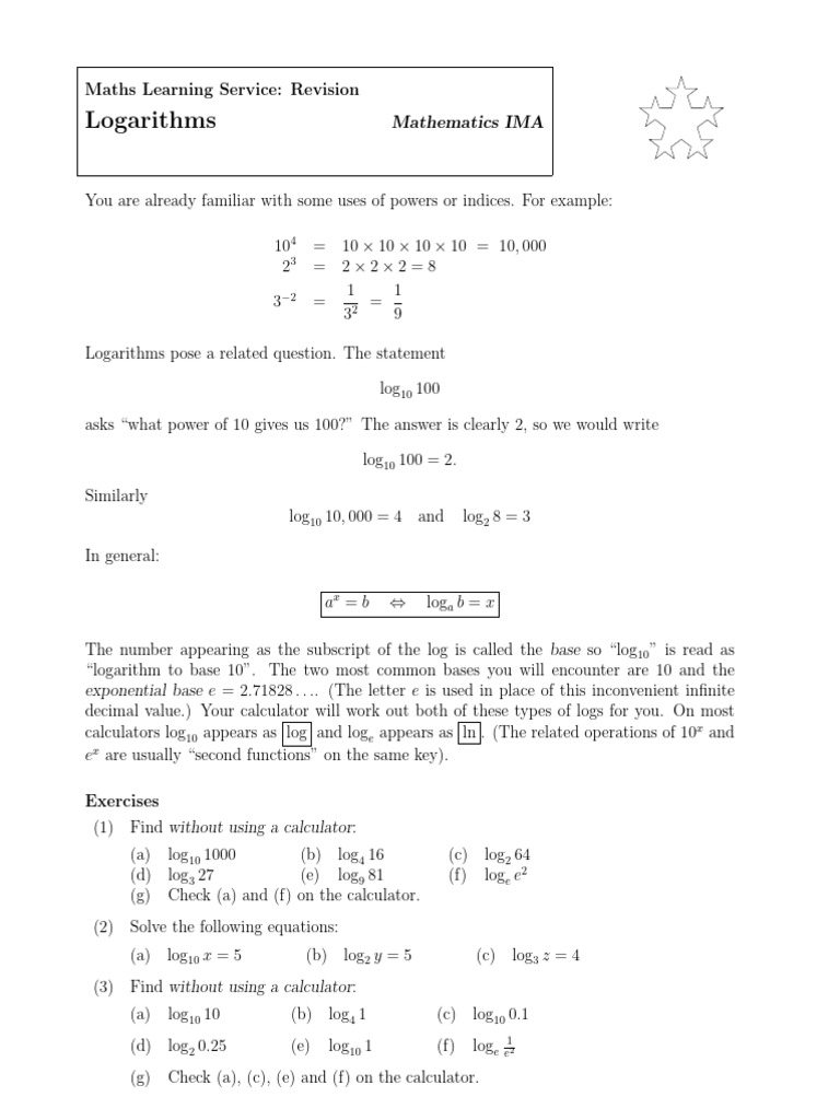 Understanding Logarithms: A Revision Guide | PDF | Logarithm | Mathematical Analysis
