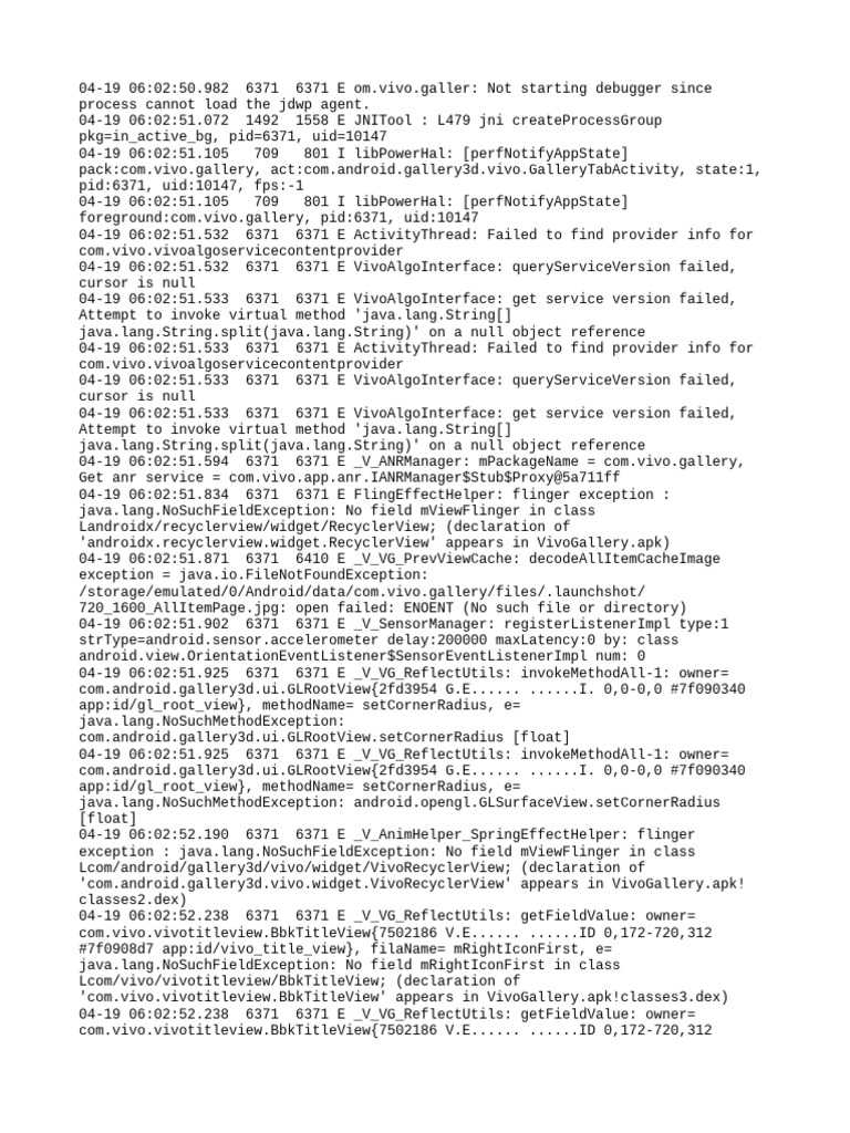Vivo Gallery App Debugging Errors | PDF | Directory (Computing) | Computer Programming