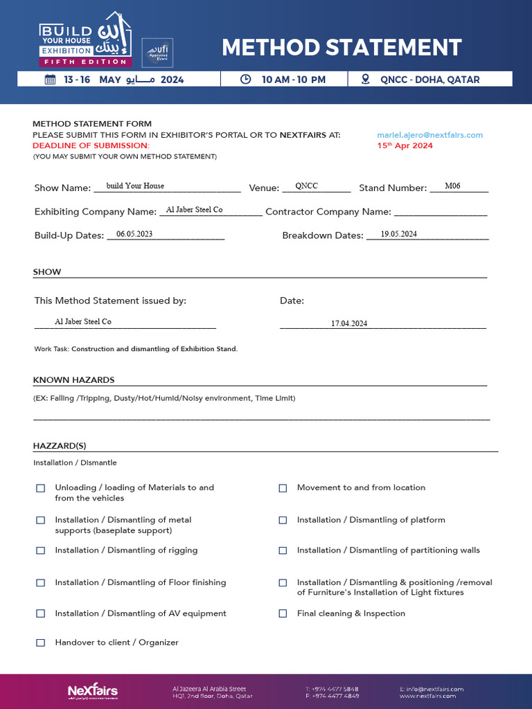 BYH Method Statement 2 | PDF | Personal Protective Equipment ...