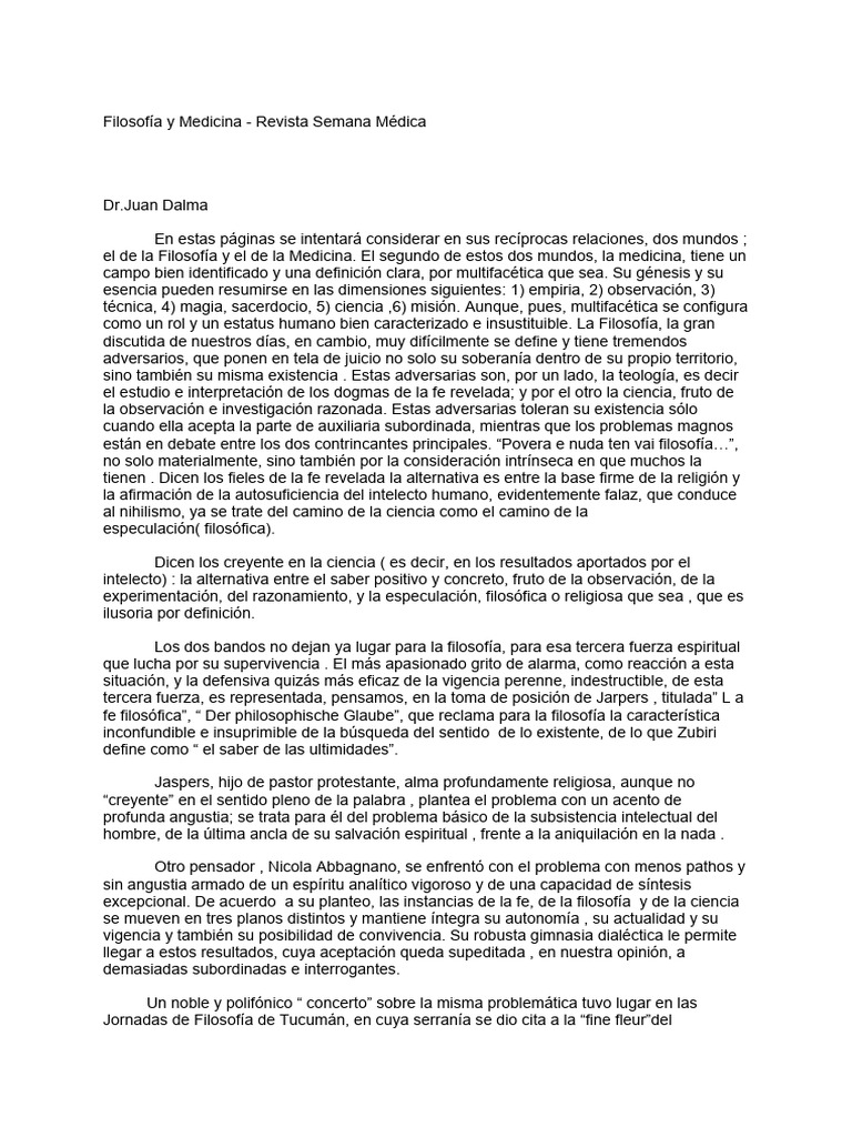 Filosofía y Medicina-Dr. Dalma | PDF | Verdad | Aristóteles