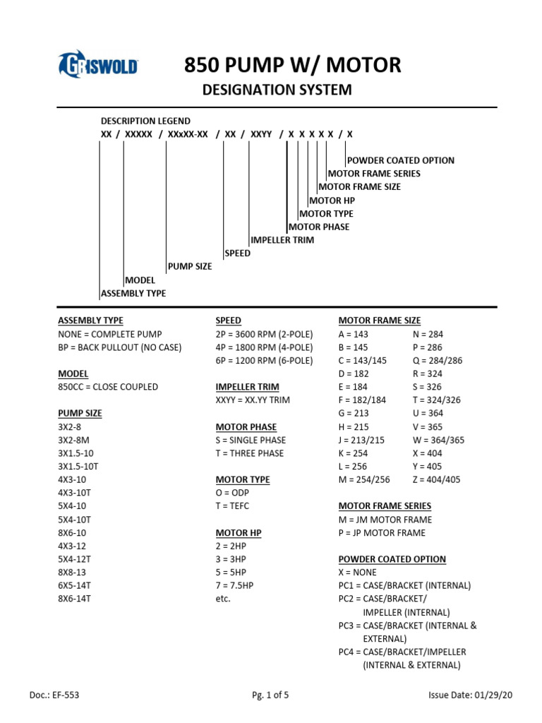 Guides 850 Series Designation System | PDF | Turbomachinery | Fluid ...