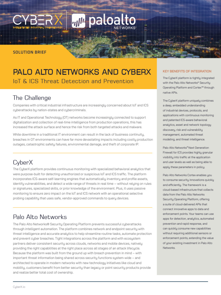 Vdocuments - MX - Palo Alto Networks and Cyberx Key Benefits of Sol Palo Alto Networks and ...