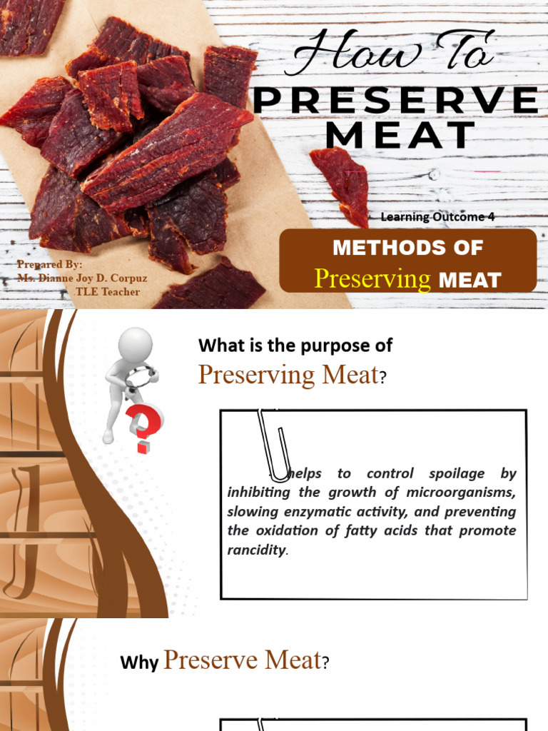 COOKERY 10 LO 4 Methos of Preserving Meat | Download Free PDF | Curing (Food Preservation ...