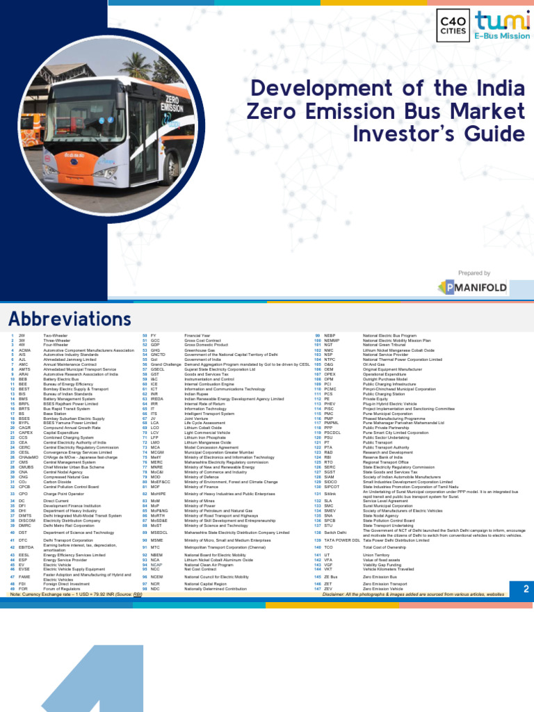 C40 India ZE Bus Investor Guide | PDF | Transport