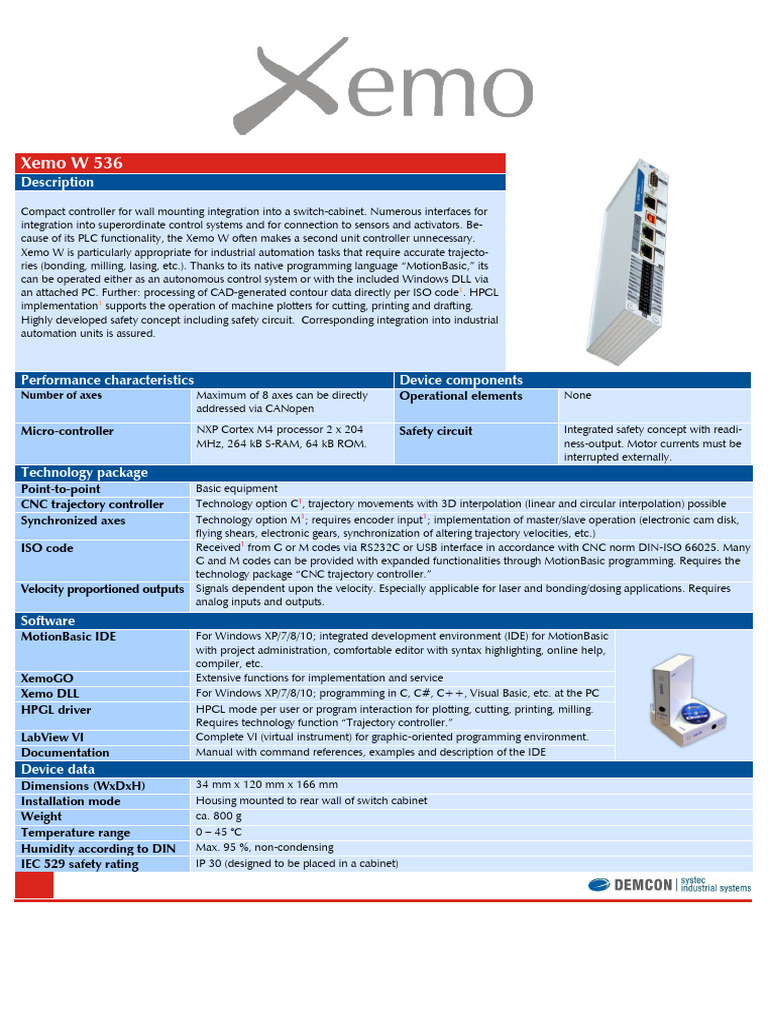 Xemo W EN | PDF | Integrated Development Environment | Numerical Control