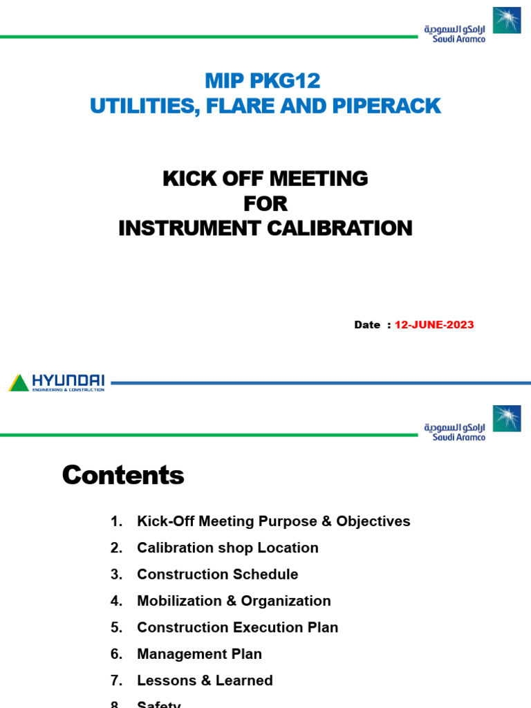 KOM For Instrument Calibration | PDF | Calibration | Instrumentation