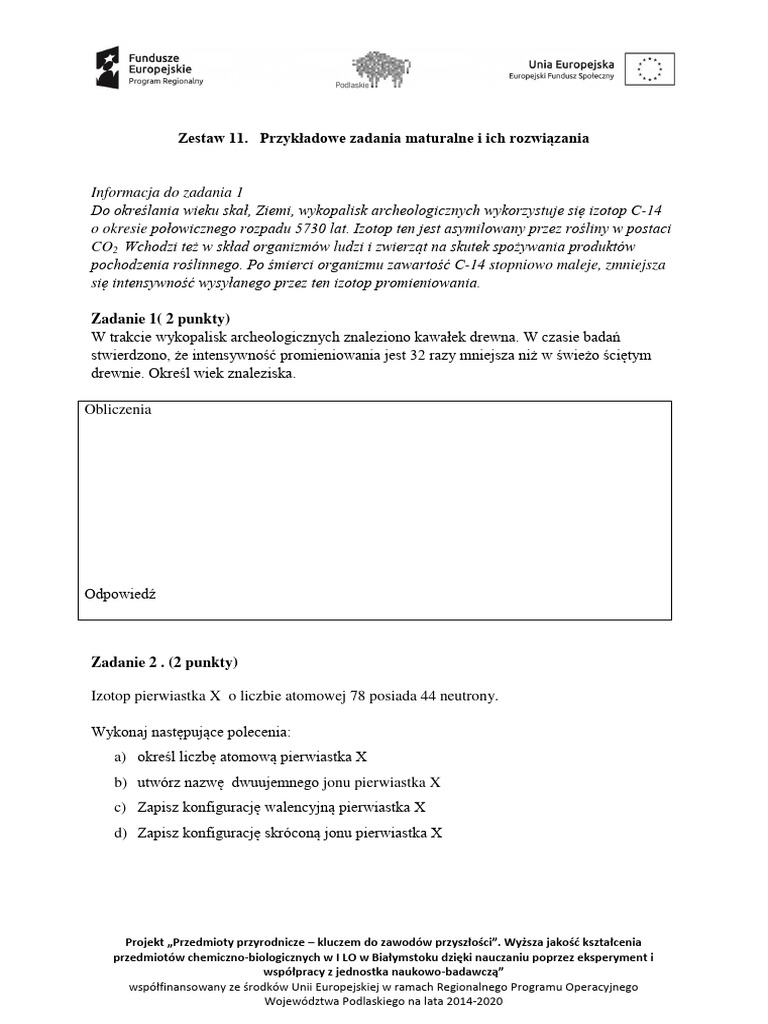 Przykladowe Zadania Maturalne I Ich Rozwiazania | PDF